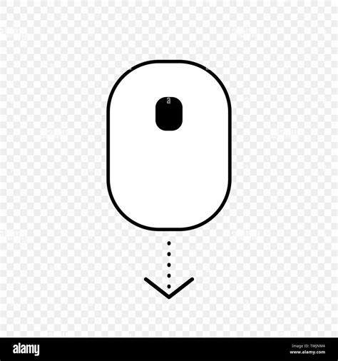 Scroll Down Computer Mouse Icon On Transparent Background Stock Vector