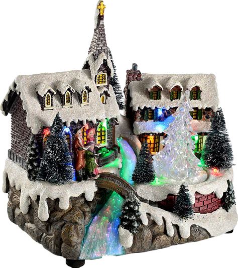 WeRChristmas Pre Lit LED Musical Animated Christmas Village Scene With