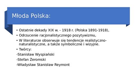 Prezentacja epoki literackie Świat prezentacji