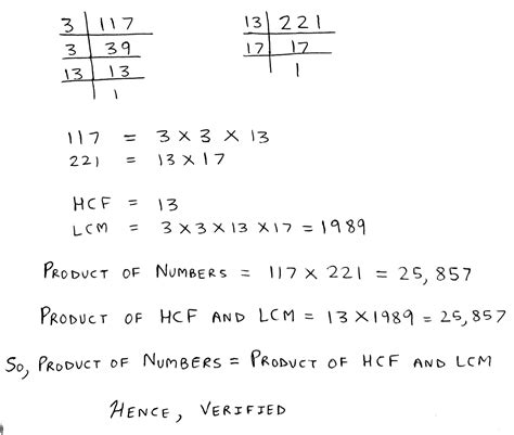 for the following pairs of numbers verify the property that the product of the numbers is equal