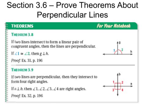 Section 3 6 Prove Theorems About Perpendicular Lines