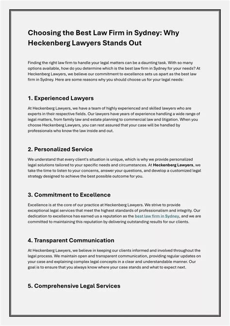 PPT Choosing The Best Law Firm In Sydney Why Heckenberg Lawyers