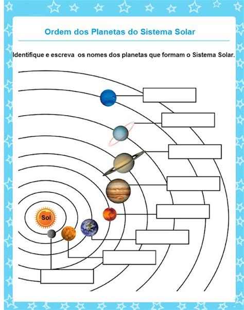 Blog De Geografia Atividade Para Imprimir Ordem Dos Planetas Do