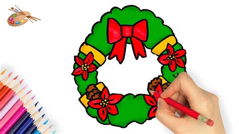 How To Draw A Christmas Wreath Simple Drawing Of A Christmas Wreath