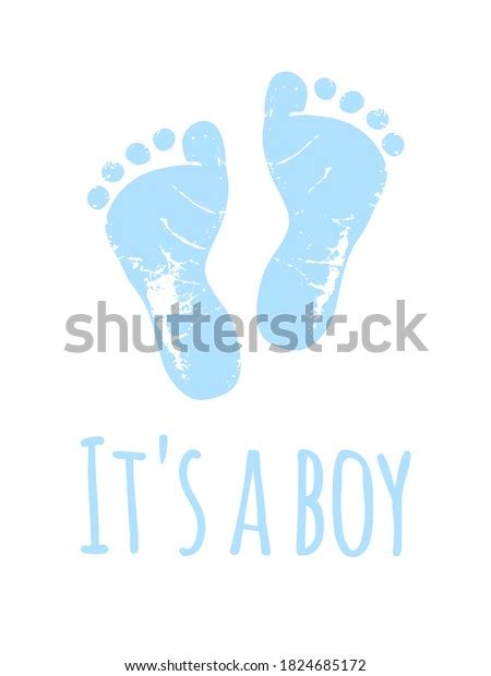 Vector Baby Footprints Silhouette Print Drawing Stock Vector Royalty