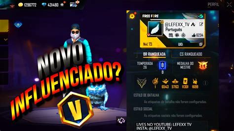 FREE FIRE AO VIVO NOVO INFLUENCIADOR JOGANDO INSCRITOS