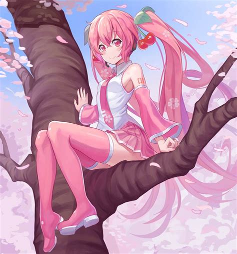 初音未来 樱未来 VOCALOID 1000收藏 卧槽好可爱 Bib illustration PixivBox