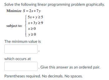 Answered Solve The Following Linear Programming Bartleby
