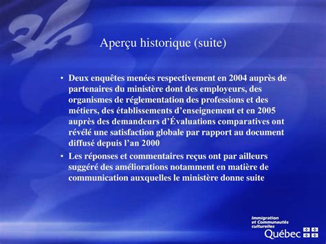 PPT LÉvaluation comparative des études effectuées hors du Québec du