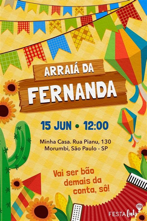 Convite Festa Junina Para WhatsApp 20 Modelos Para Editar E Baixar