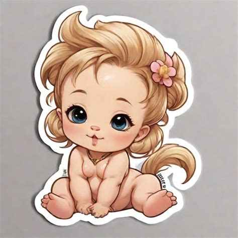 Premium Photo Cute Stickers A Full Naked On White Background