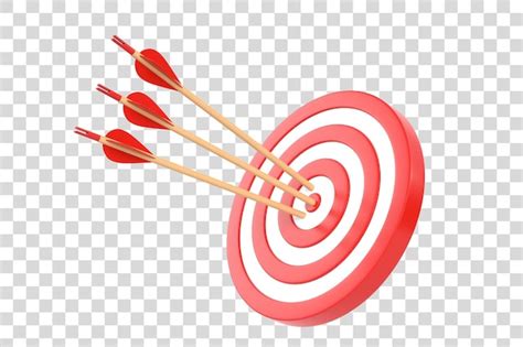 Premium PSD Archery Target With Three Arrows Isolated On White