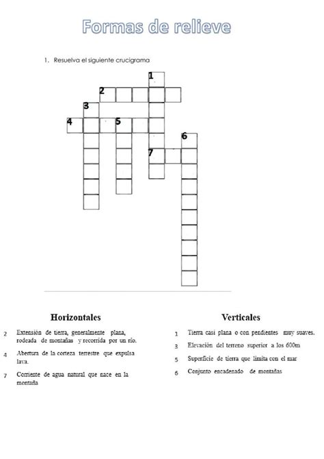 Formas De Relieve Worksheet En Actividades De Motivacion Forma