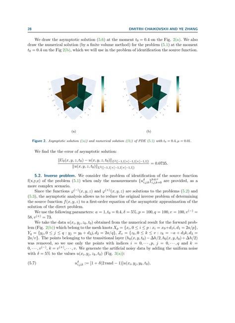 solving forward and inverse problems in a non linear 3d pde via an asymptotic expansion based
