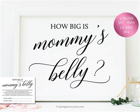 How Big Is Mommy S Belly Game Sign Measure The Mommys Etsy