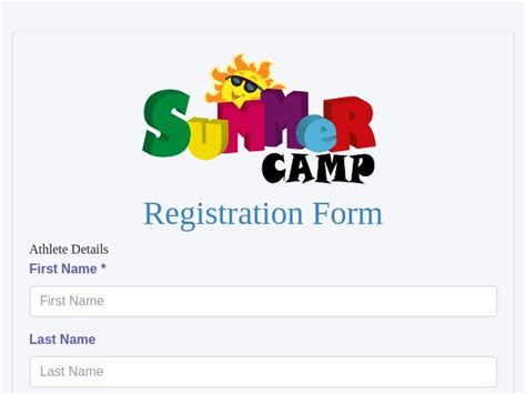 Form Templates For Camp Registration Form Formnx