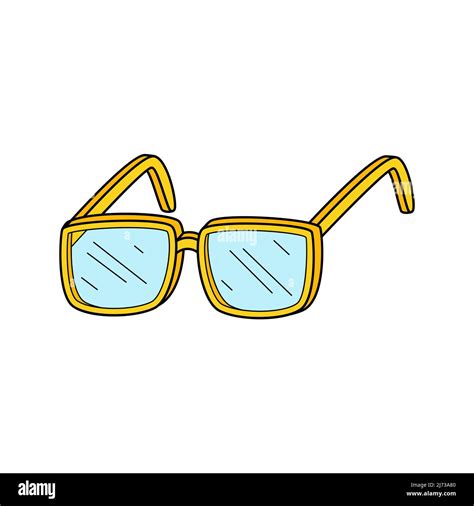 Optical Glasses In Doodle Hand Drawn Colorful Vector Illustration