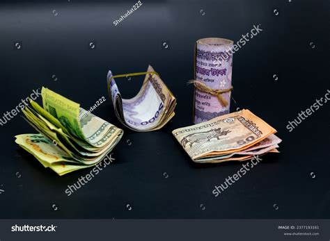 Bangladeshi Paper Note Currency Bangladeshi Banknotes Stock Photo
