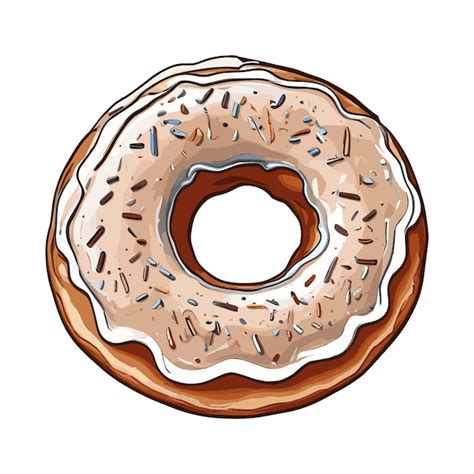 Modern Flat Illustration Of A Delicious Donut Premium AI Generated Vector