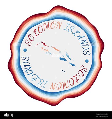 Solomon Islands Badge Map Of The Country With Beautiful Geometric