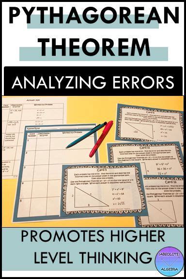 Three Posters With Text That Says Pythagorean Theorem Analyzing Errors