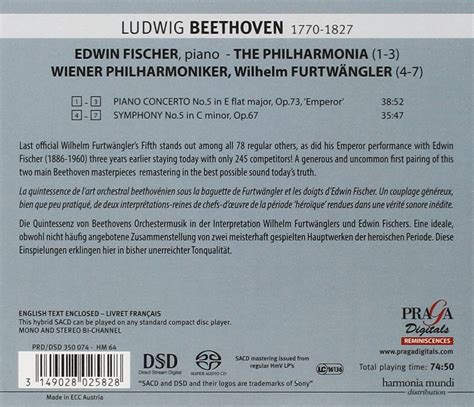 Ludwig Van Beethoven Piano Concerto No 5 Emperor Symphony No 5