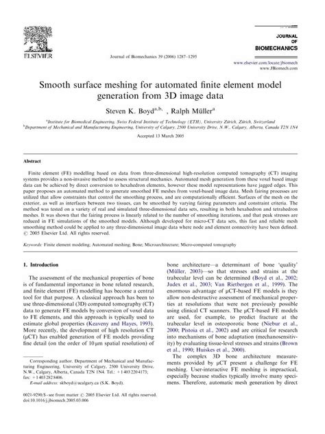 pdf smooth surface meshing for automated finite element model generation from 3d image data