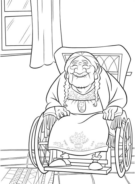 Mamá Coco Sonriente para colorear imprimir e dibujar ColoringOnly