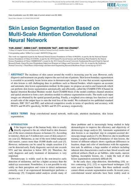 pdf skin lesion segmentation based on multi scale attention convolutional neural network
