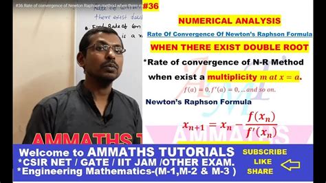 36 rate of convergence of newton raphson method when there exist double roots numerical