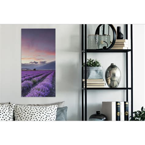 MuchoWow Tableau Sur Toile Coucher De Soleil Sur Les Lavandes