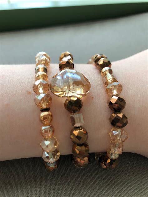Pulseras elásticas con cuentas de cristal pulseras de cristal Etsy España