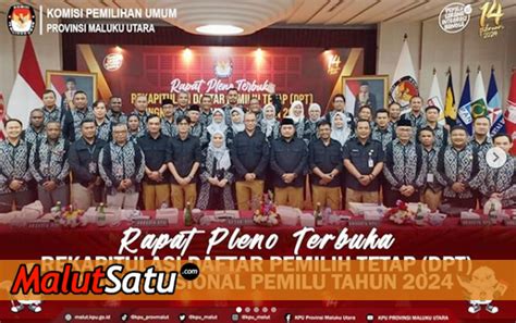 KPU RI Gelar Rapat Pleno Rekapitulasi DPT 2024 Malut 953 978 Pemilih