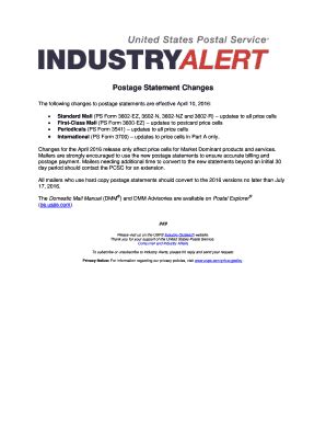 Fillable Online Ribbs Usps Postage Statement Changes Fax Email Print