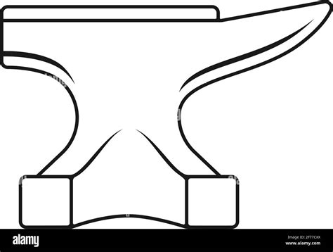 Yunque de hierro herrero para forja de metal en línea vectorial dibujo