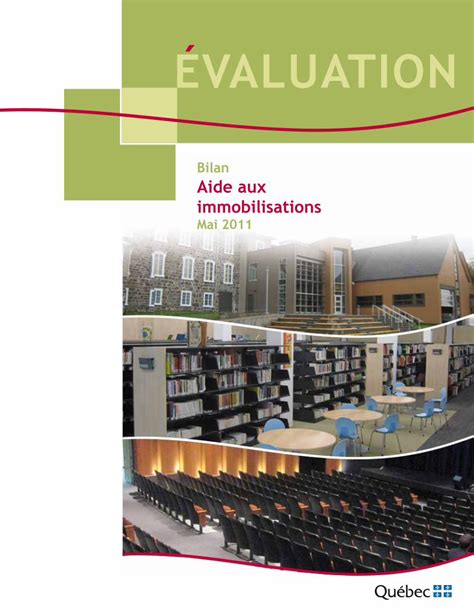 Pdf Bilan Aide Aux Immobilisations Mcc Gouv Qc Ca Direction Des