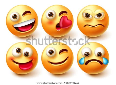 Emoticon Vector Character Set Emoji 3d Characters With Facial