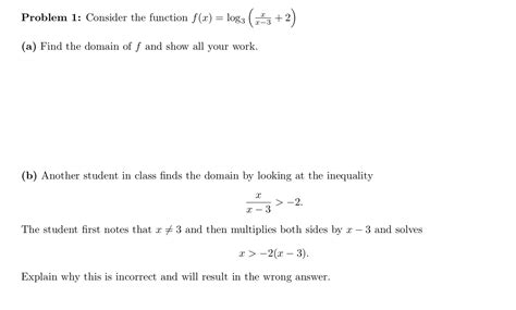 solved problem 1 consider the function f x log3 243