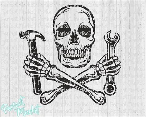 Skull Mechanic Svg File Mechanic Svg Mechanic Etsy
