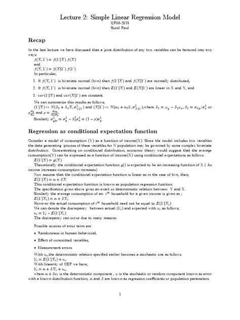 lecture 02 revisedeconometrics regression pdf regression analysis errors and residuals