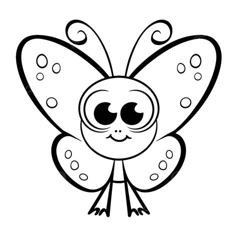 Dibujo De Páginas Para Colorear Mariposa Linda Con Ojos Grandes Niños