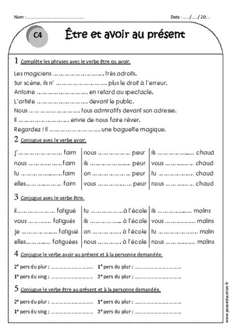 Etre Et Avoir Au Pr Sent Ce Exercices Imprimer Exercice