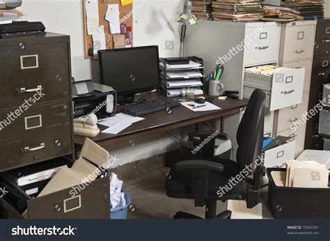 Busy Messy Cluttered Funky Office Space Stock Photo 75547291