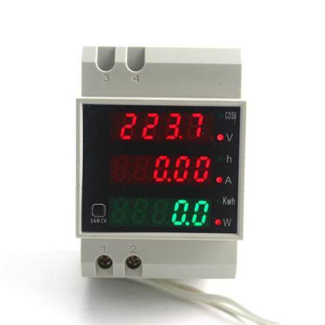 D52 2047 Wattmètre Numérique Monophasé DIN Rail Voltmètre Ampèremètre