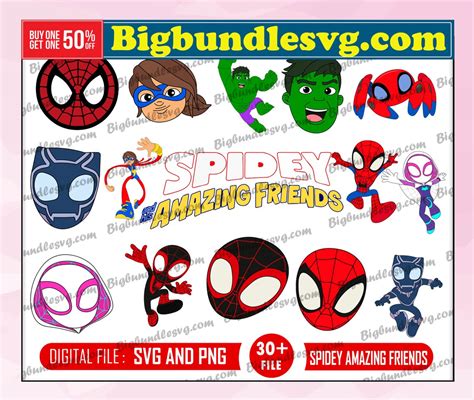 Spidey And His Amazing Friends Clipart PNG SVG Instant Etsy UK