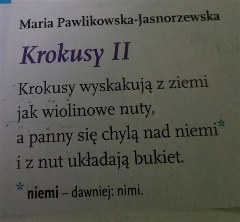 proszę o pomoc Wskaż w wierszu porównanie wypisz z wiersza przenośnię