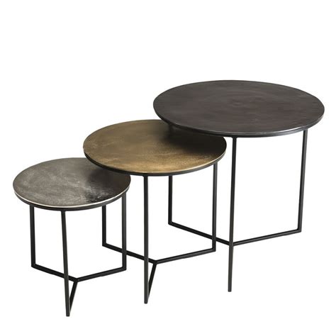 Ensemble De Tables Basses Gigognes Rondes De Style Industriel SIRONA