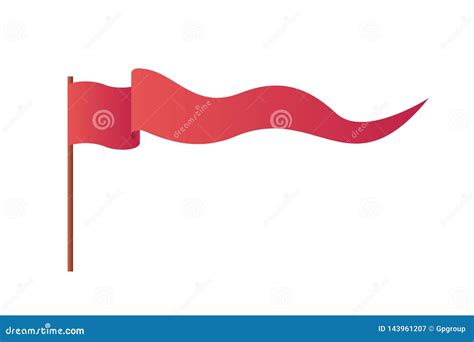 Bandera Roja Que Agita El Icono Aislado Ilustración del Vector