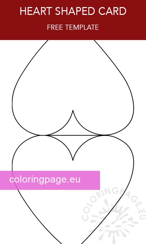 Free Heart Shaped Card Template Coloring Page