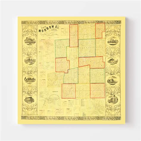 Vintage Map Of Morrow County Ohio By Ted S Vintage Art